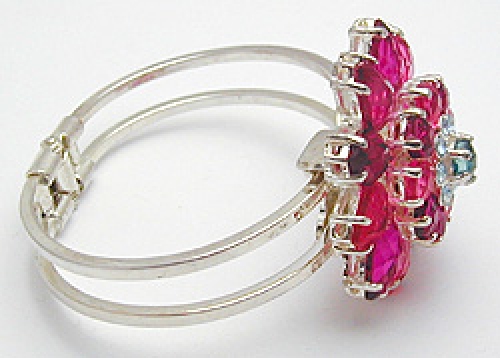 Pink Flower Hinged Clamper - Garden Party Collection Vintage Jewelry