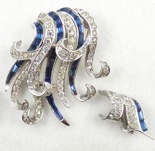 Boucher Rhinestone Curling Ribbons Brooch Set - Garden Party Collection ...