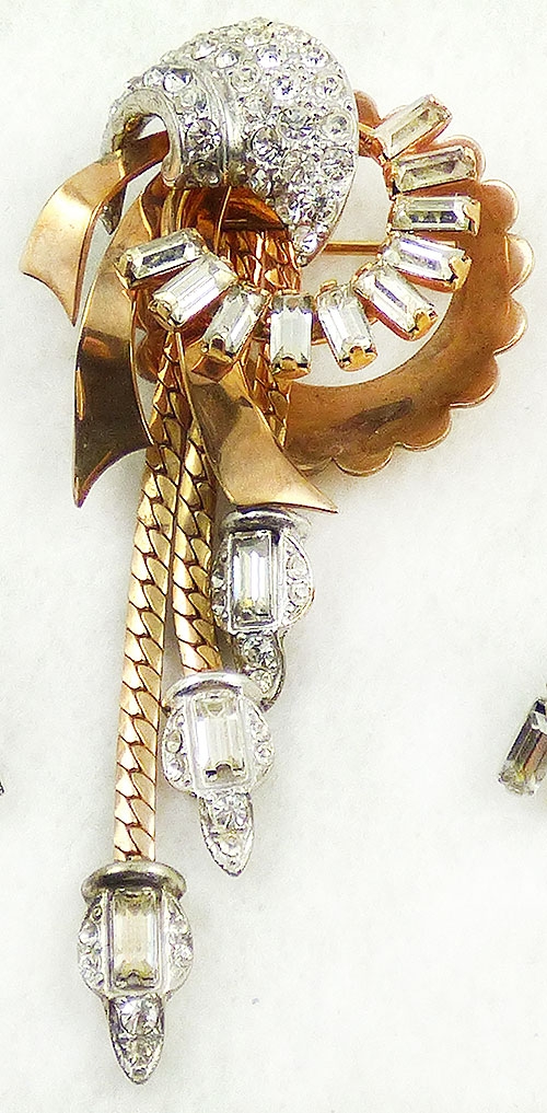 Reis Retro Gold Filled Rhinestone Brooch Set - Garden Party Collection ...