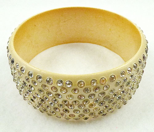 Celluloid Sparkle Bangle Bracelet - Garden Party Collection Vintage Jewelry