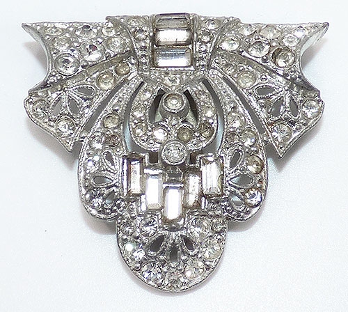 Art Deco Rhinestone Dress Clip - Garden Party Collection Vintage Jewelry