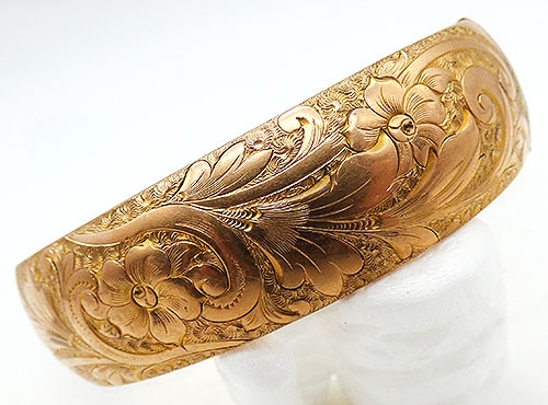 S.O. Bigney Embossed Gold Tone Bracelet - Garden Party Collection ...