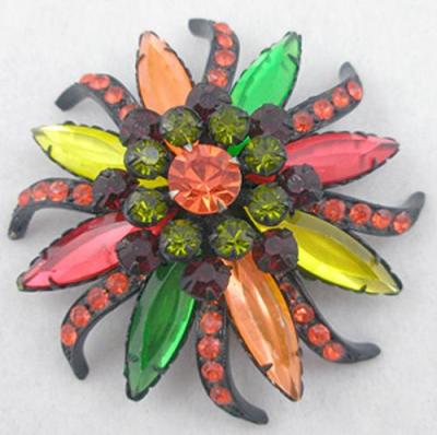 Colorful Japanned Brooch - Garden Party Collection Vintage Jewelry