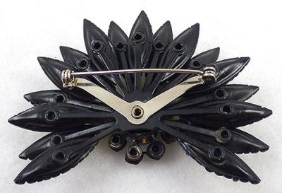Japanned Blue and Gold Navette Brooch - Garden Party Collection Vintage ...