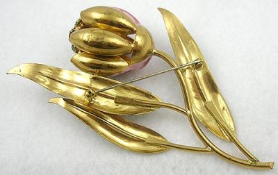 Vintage Enameled Tulip Brooch - Garden Party Collection Vintage Jewelry
