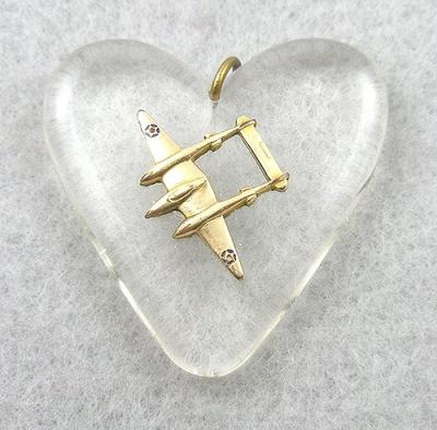 Lucite Heart Sweetheart Pendant - Garden Party Collection Vintage Jewelry